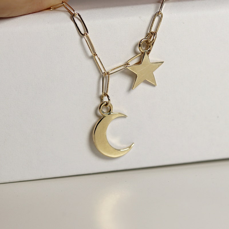 Moon Star Necklace - Etsy