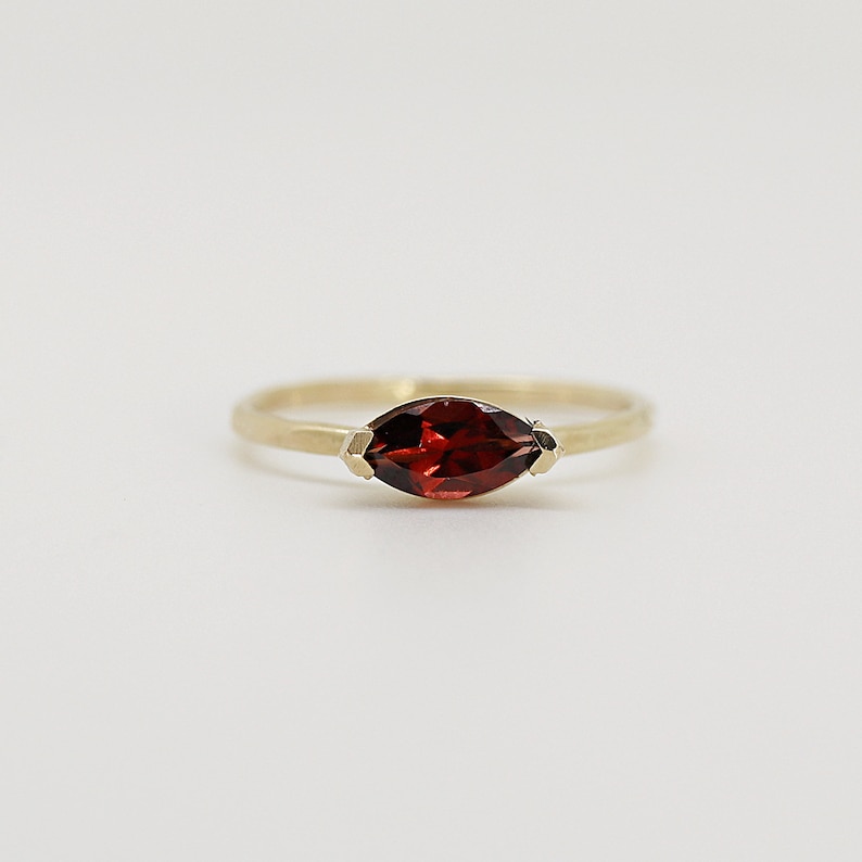 Marquise Garnet Ring 14k Gold Garnet Engagement Ring January - Etsy