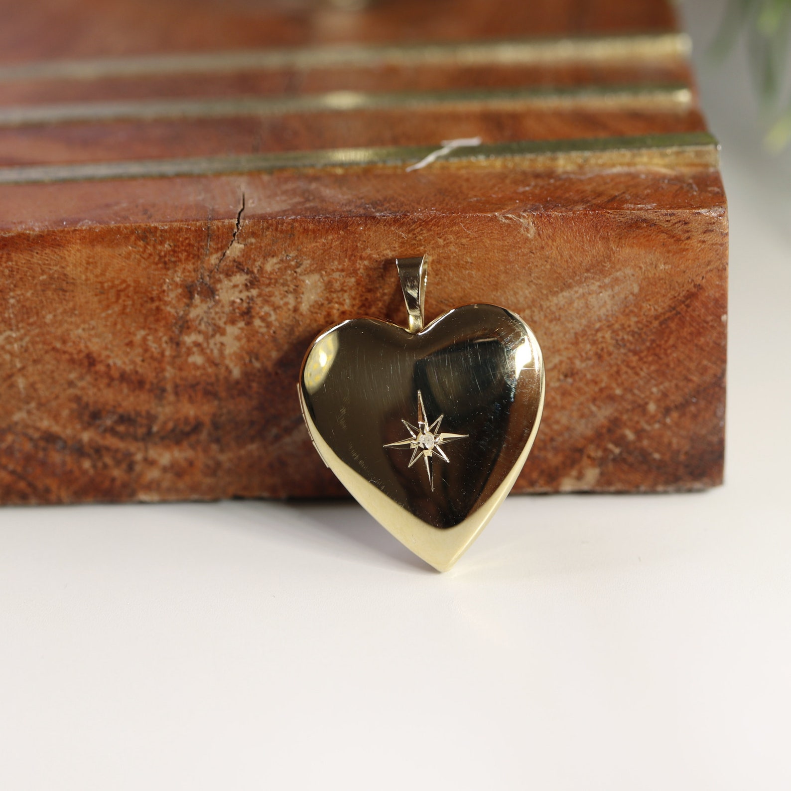 North Star Heart Locket Necklace 14k Gold Filled, Memorial Photo ...