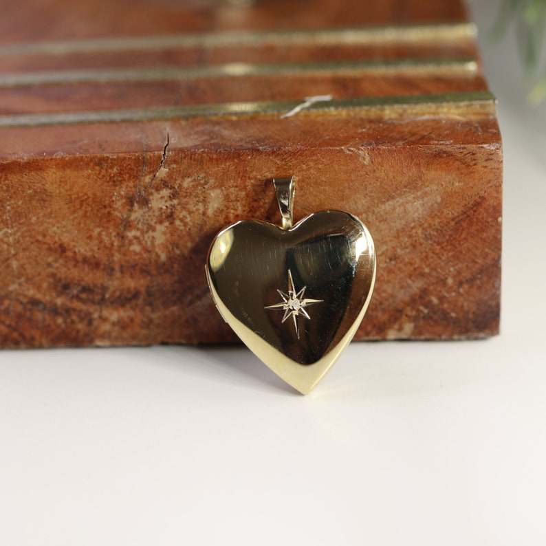 North Star Heart Locket Necklace 14k Gold Filled, Memorial Photo ...