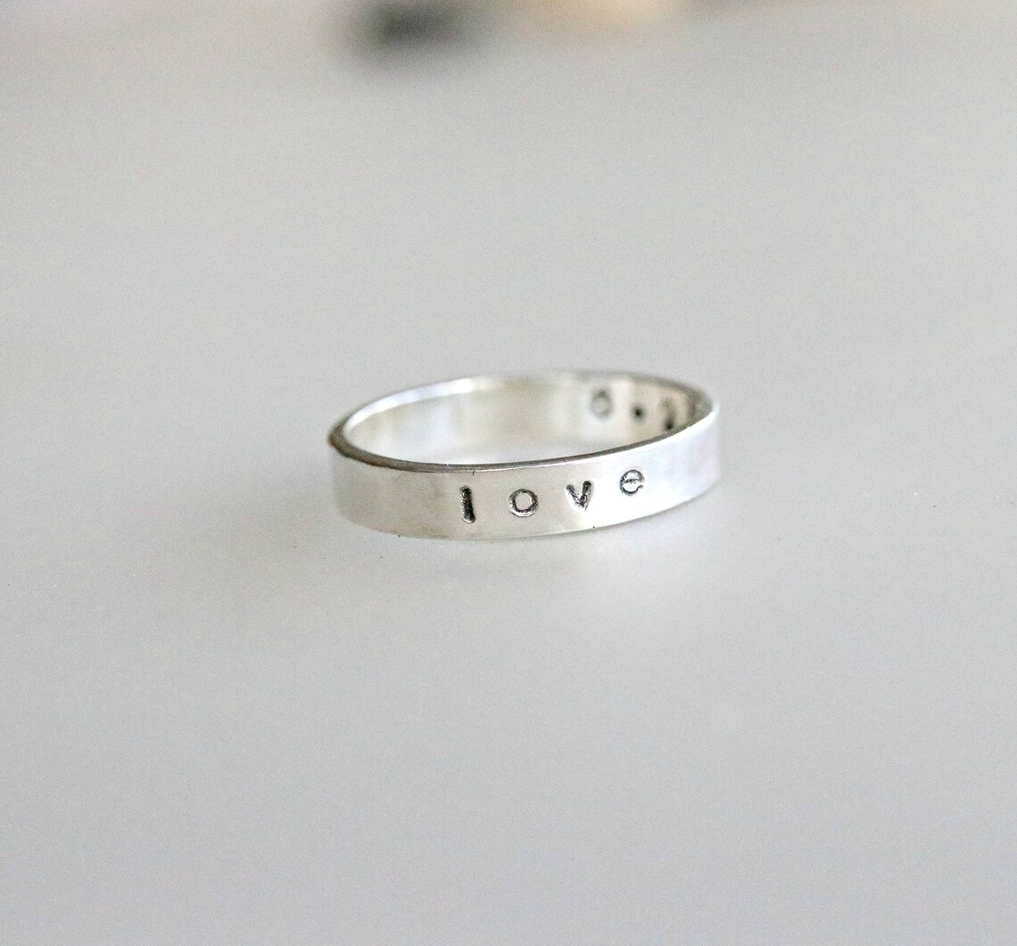 Personalized Ring Sterling Silver Custom Ring Love Ring - Etsy