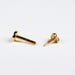 14k Solid Gold Trinity Flat Back Earrings, Internally Threaded Labret Stud, Tiny Three Ball ...