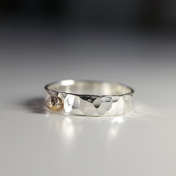 Silver and Gold Ring - Etsy