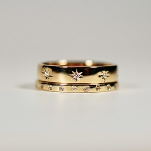 Diamond Starburst Eternity Wedding Band 14k Gold, Star Setting Diamond ...