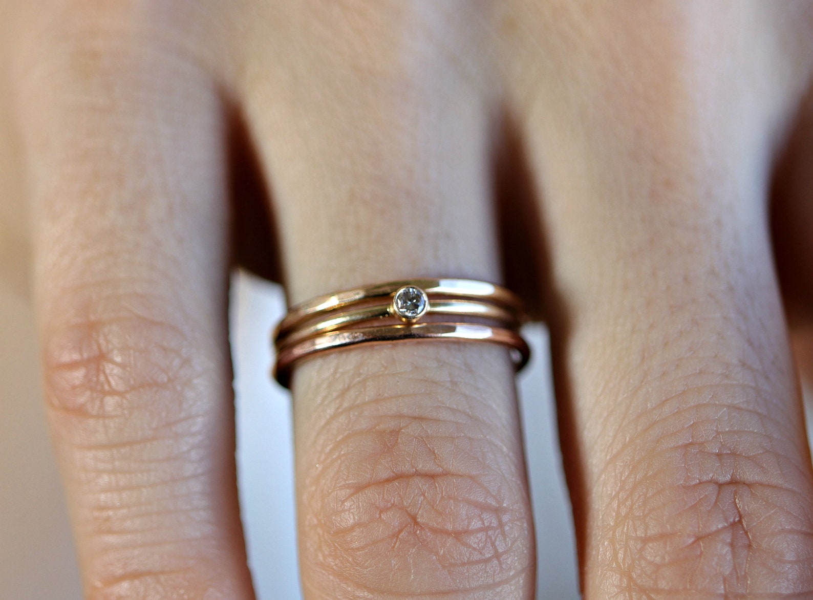 Dainty Diamond Ring 14k Gold Tiny Diamond Ring Tiny - Etsy