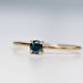Solitaire Blue Diamond Ring 14k Gold, Minimalist Blue Diamond Promise ...