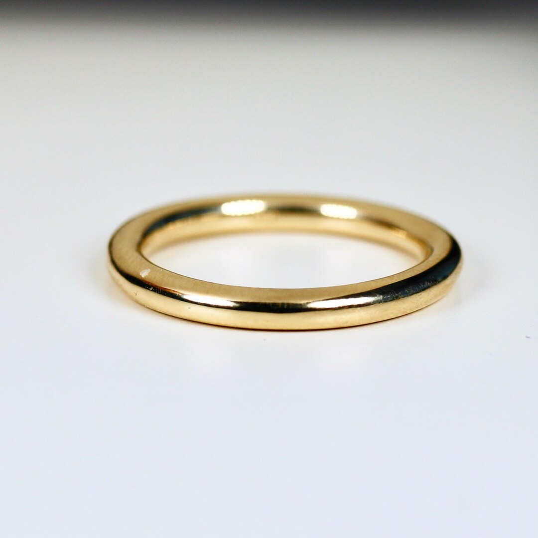 2.5 Mm Dome Matte Wedding Ring 14k Gold, Thick Stacking Ring, Chunky Band for Stacks, Wide Gold ...
