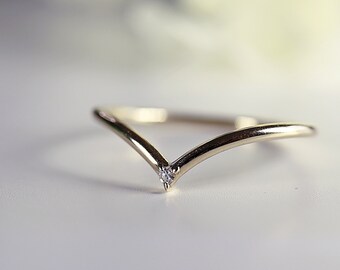 Chevron Wedding Band - Etsy