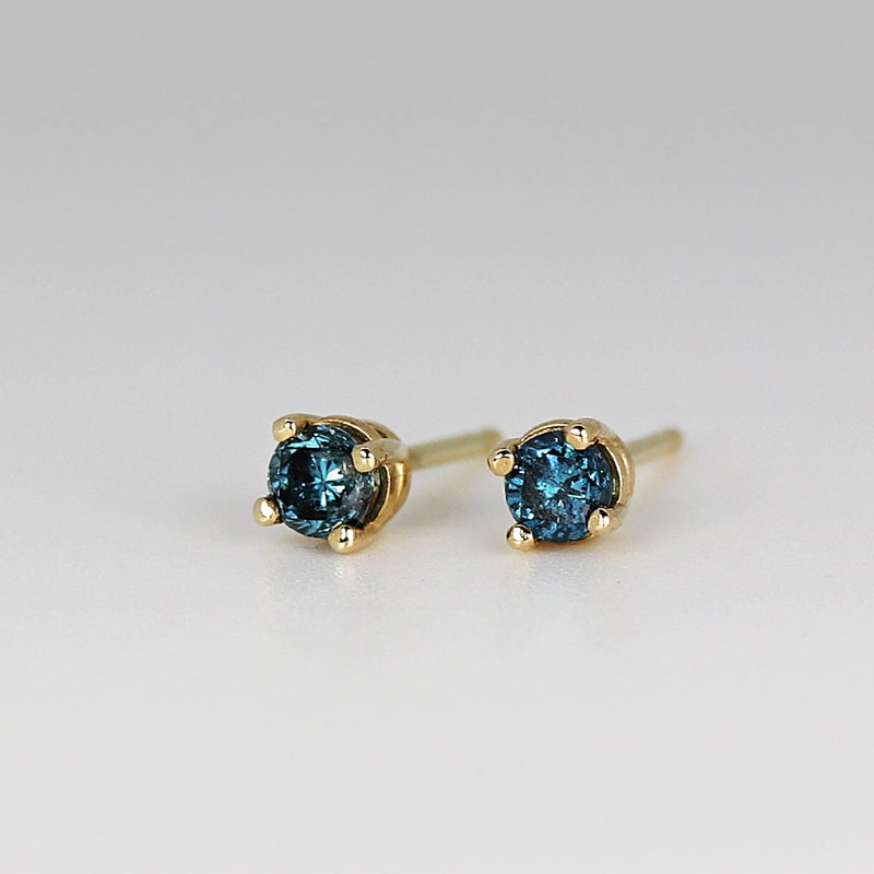 Blue Diamond Earrings - Etsy