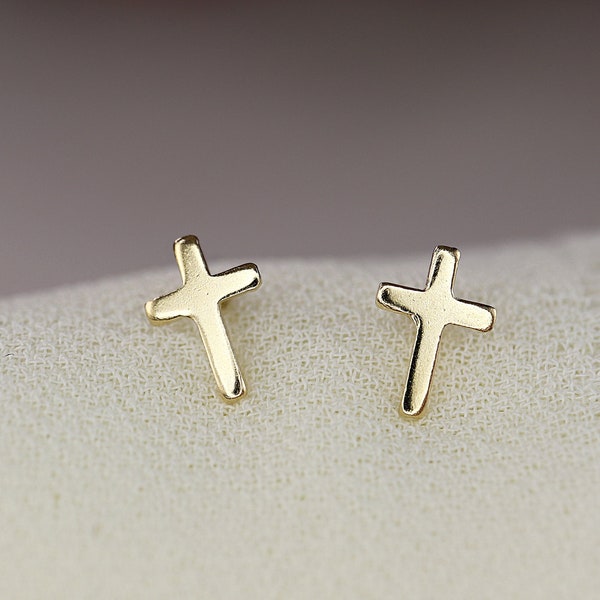 Gold Cross Earrings - Etsy