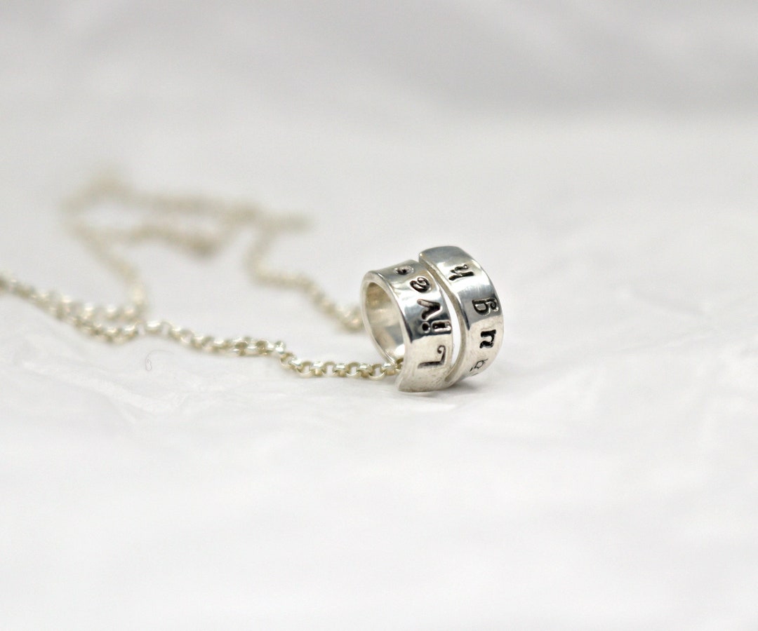 Scroll Necklace Personalized, Sterling Silver Scroll Necklace, Hidden ...