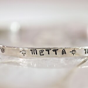 Mantra Bracelet, METTA Prayer Cuff Bracelet, Mindfulness Bracelet ...