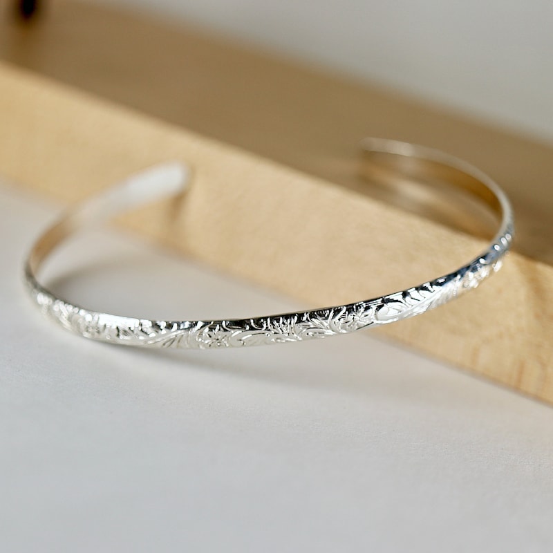 Silver Bangle - Etsy