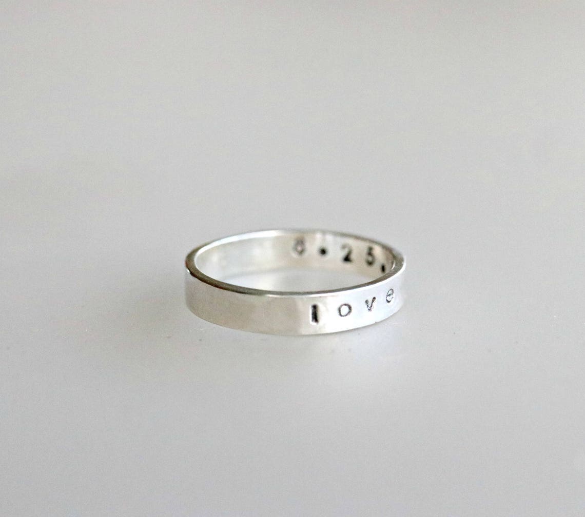 Personalized Ring Sterling Silver Custom Ring Love Ring - Etsy