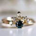 Solitaire Blue Diamond Ring 14k Gold, Minimalist Blue Diamond Promise ...