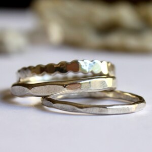 Stacking Rings Set of 3 Rings Dots Ring Hammered Stack - Etsy