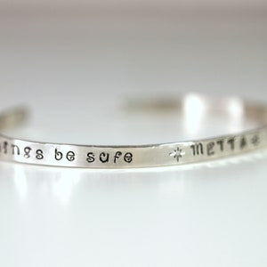 Mantra Bracelet, METTA Prayer Cuff Bracelet, Mindfulness Bracelet ...