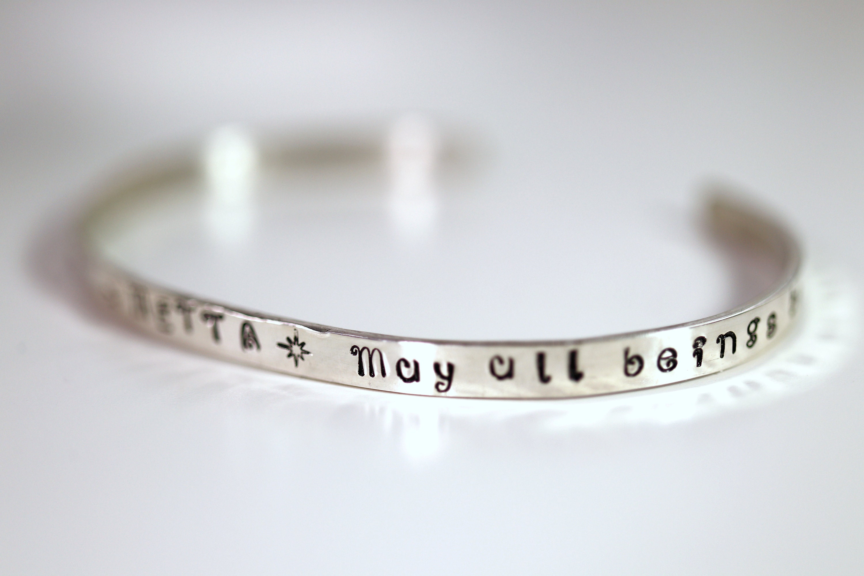 Mantra Bracelet, METTA Prayer Cuff Bracelet, Mindfulness Bracelet ...