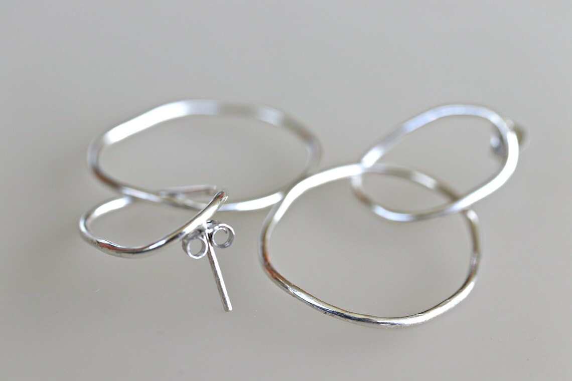 Double Hoop Earrings Gold Filled Hoop Earrings Sterling | Etsy