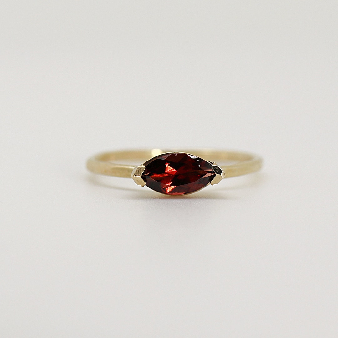 Marquise Garnet Ring 14k Gold, Garnet Engagement Ring, January ...