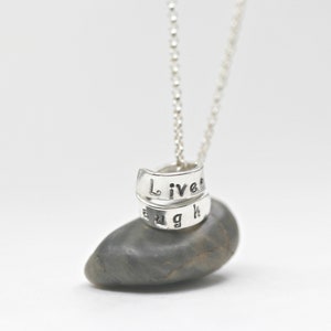 Scroll Necklace Personalized, Sterling Silver Scroll Necklace, Hidden ...