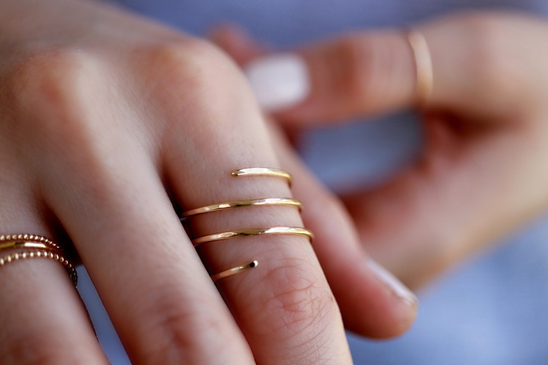 Gold Spiral Ring Yellow Gold, Rose Gold or Sterling Silver, Thumb Ring ...