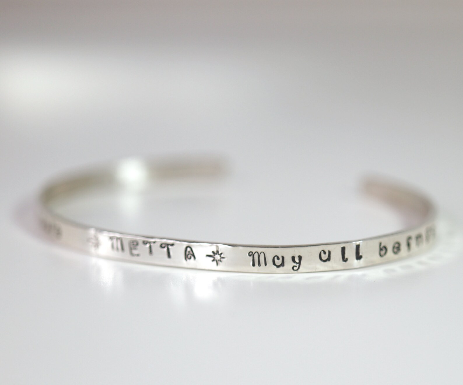 Mantra Bracelet, METTA Prayer Cuff Bracelet, Mindfulness Bracelet ...