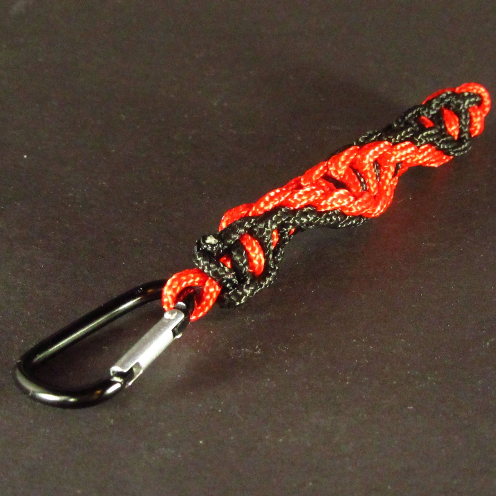 Black and Red Spiral Paracord Keychain Fob - Etsy