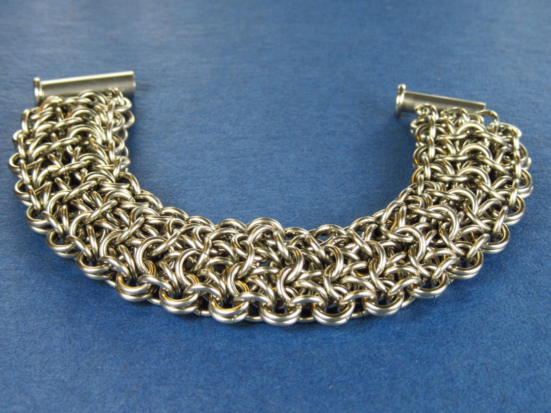 Stainless Steel Coyote Pack Weave Chainmaille Bracelet - Etsy