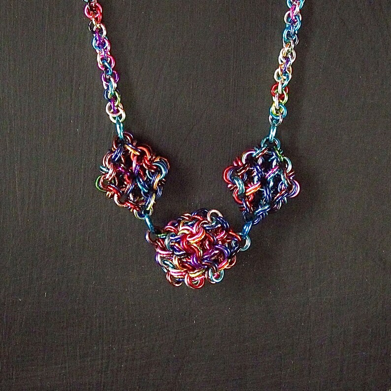 Mixed Colors Anodized Aluminum Japanese 2 in 2 Box & Cube Weave ...