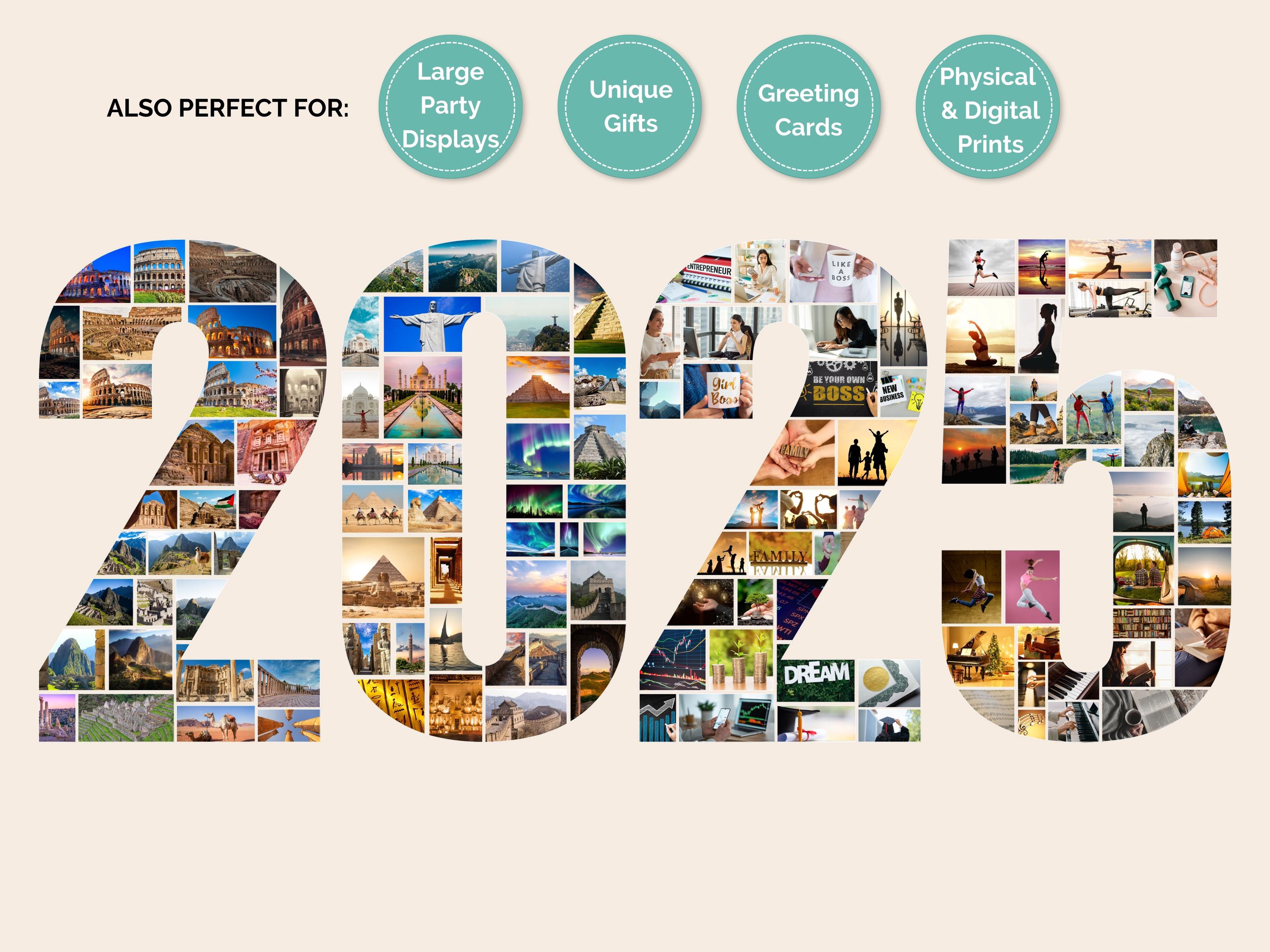 2025 Vision Board Photo Collage Canva Template, Goal Setting and Mood ...
