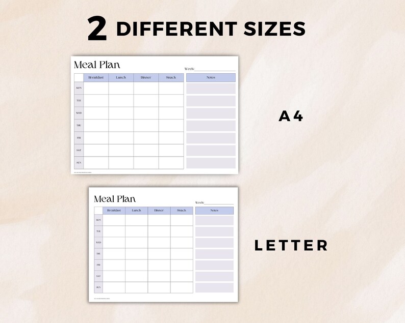 Weekly Meal Planner PDF, Meal Prep Planner, Food Planner, Minimalist ...