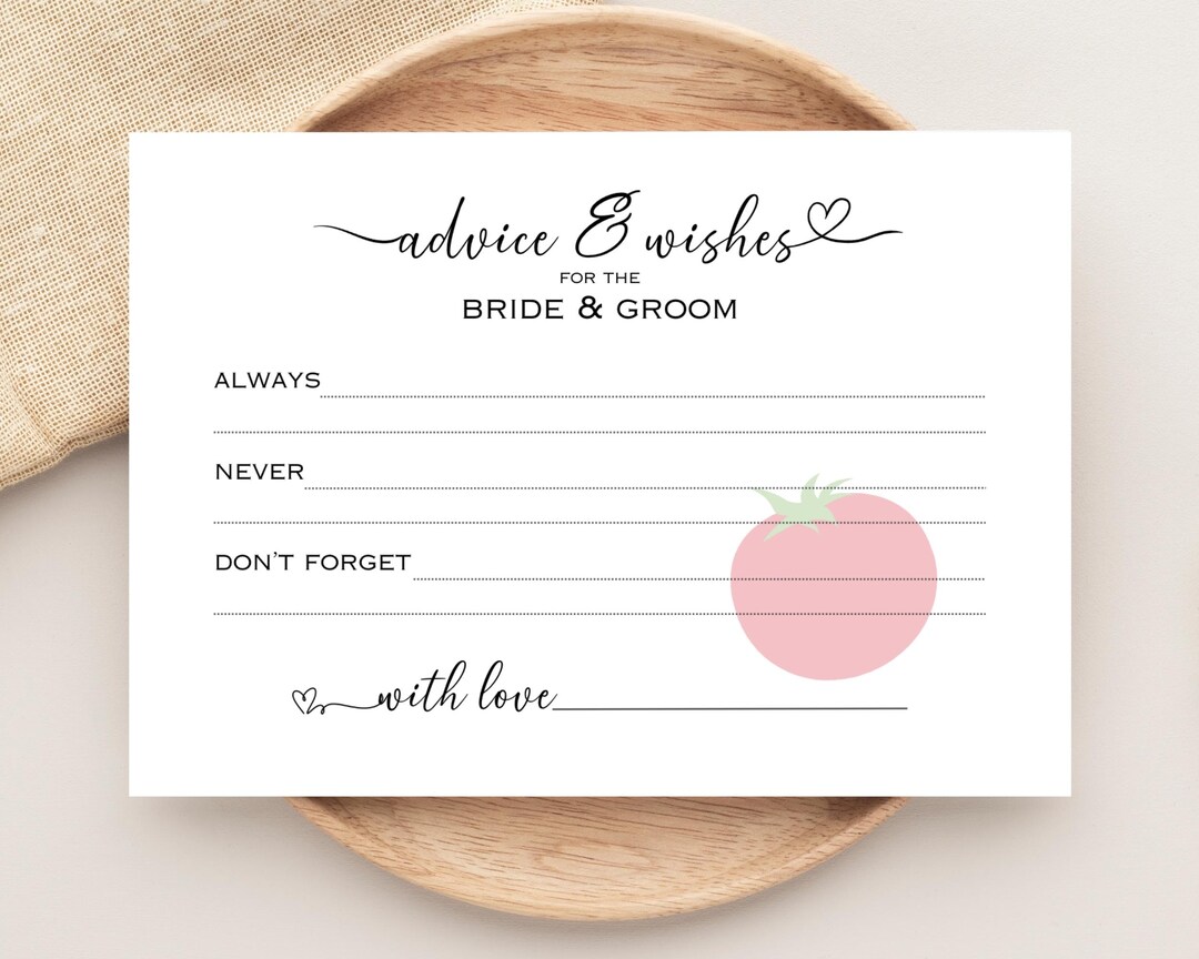 Tomato Girl Polaroid Guest Book Activity for Bridal Shower, Advice and ...