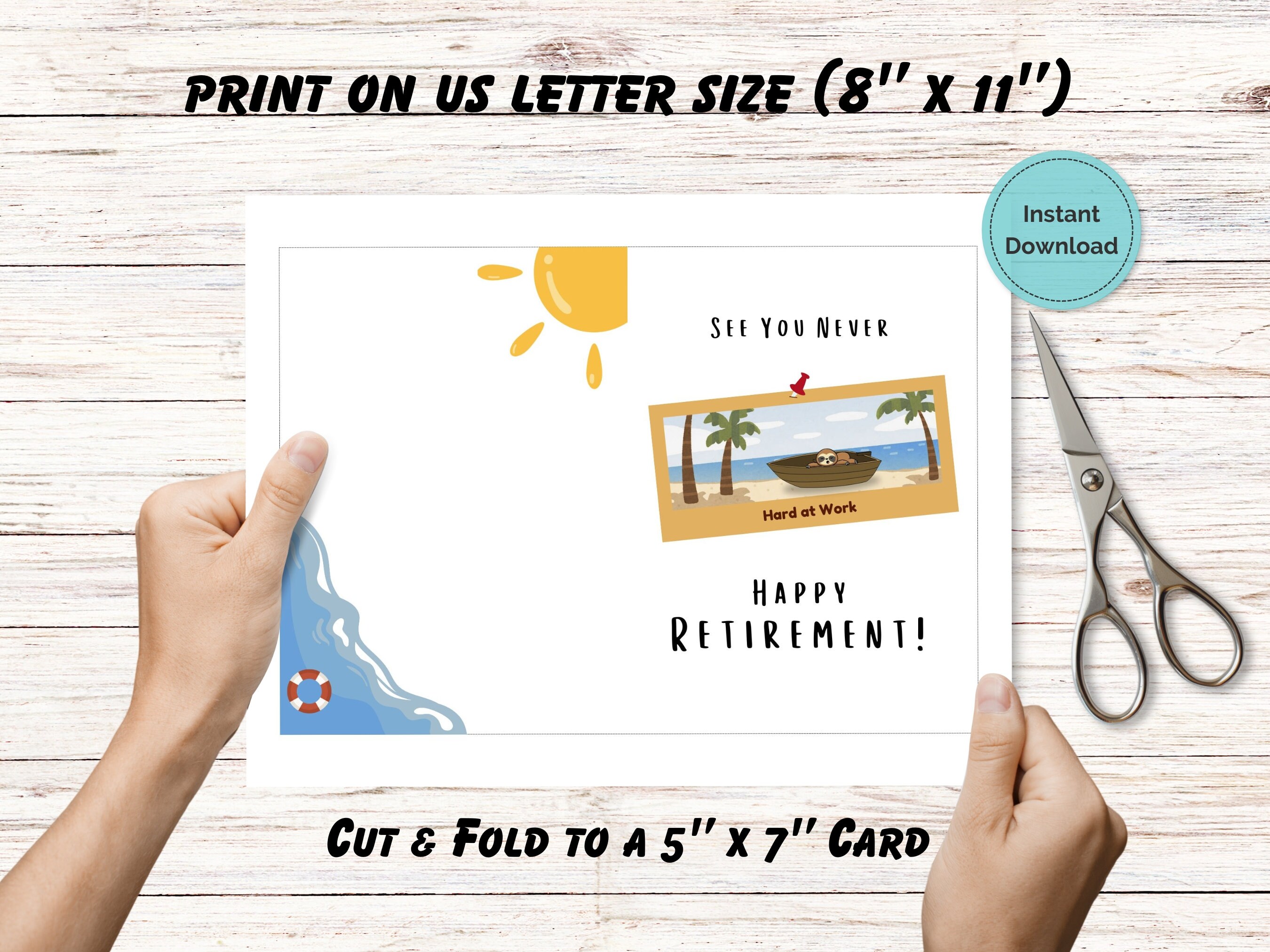 Happy Retirement Card With Sleeping Sloth, Cute Funny Light-hearted ...