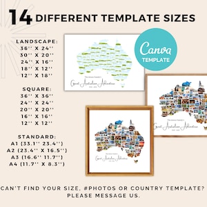 Australia Map Photo Collage Canva Template, Customizable Aussie Family ...