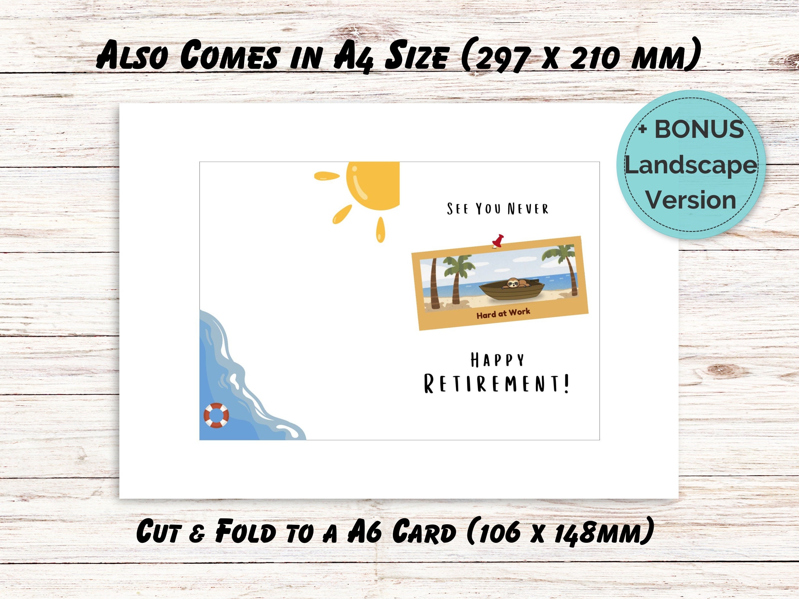 Happy Retirement Card With Sleeping Sloth, Cute Funny Light-hearted ...