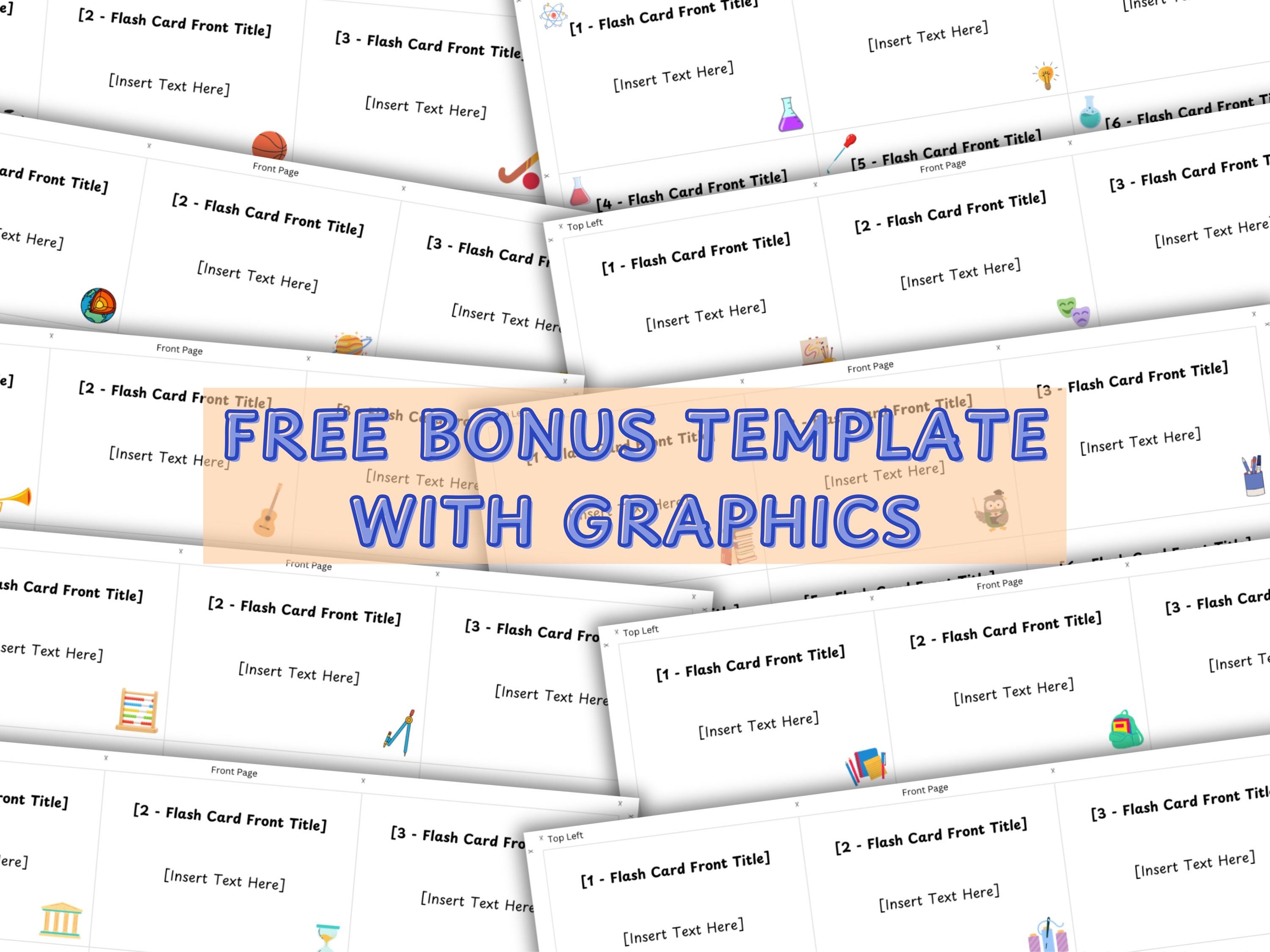 Flash Cards Canva Template, Double Sided Printable Flash Cards for Kids ...