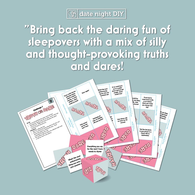 PRINTABLE Pajama Party Slumber Party Game Kit Couples Gift, Board Game ...