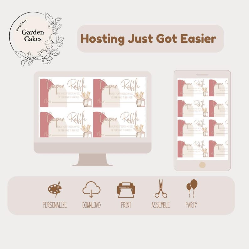 Diaper Raffle Ticket | BOHO Arch | Baby Shower - Etsy