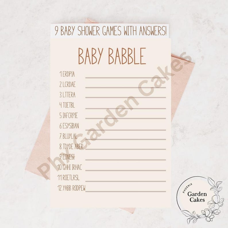 Rust Boho Arch Baby Shower Games - Etsy