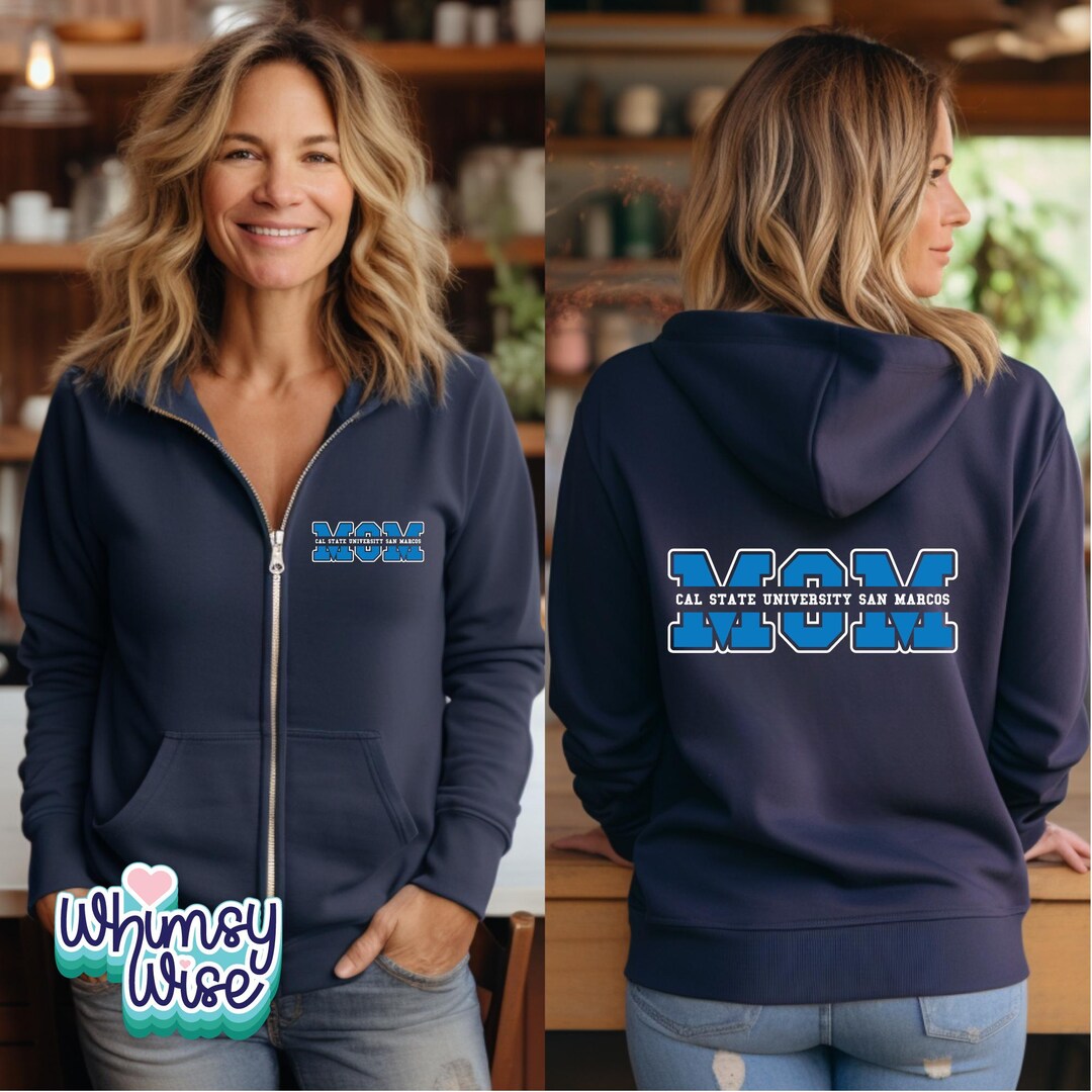Cal State University San Marcos MOM Unisex Zip Hooded Sweatshirt, CSUSM ...