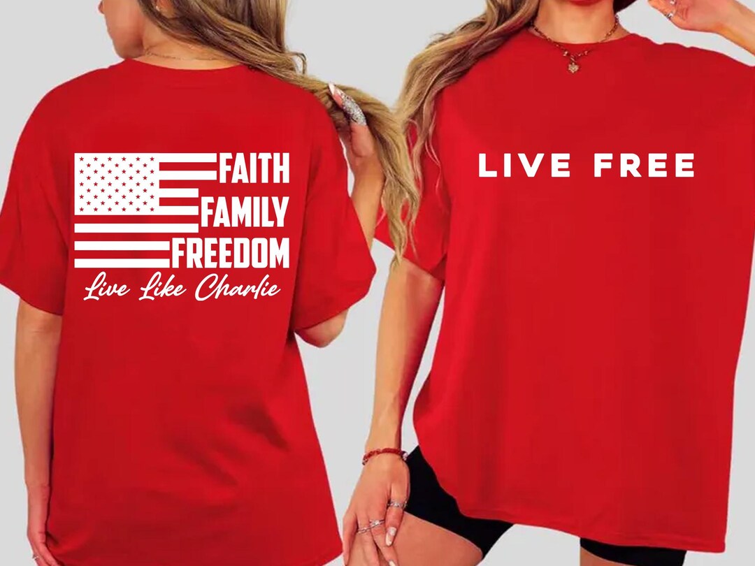 Charlie Kirk Red Freedom Shirt 2-sided We Wear Red Oct 14th American ...