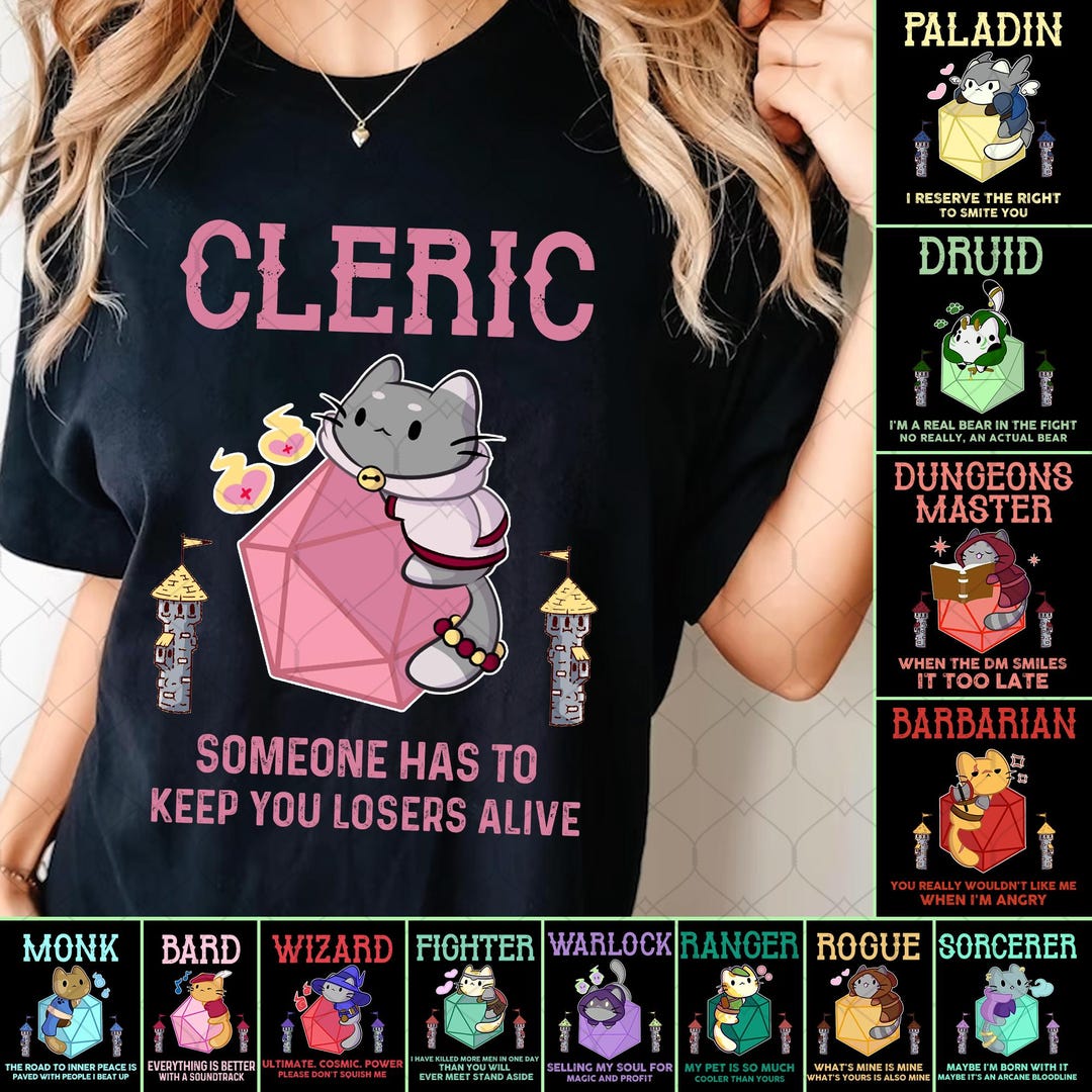 Cleric Dnd Shirt, Dnd Shirt, Rogue Love Shirt, Cat Dnd Shirt, Funny ...
