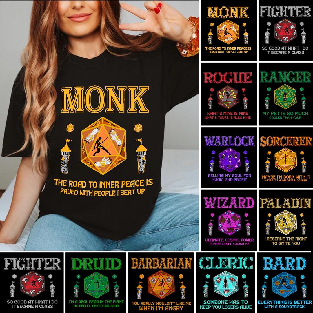 RPG Shirt, Dnd Class Shirt, D&D Clothing, D and D Character Class T ...