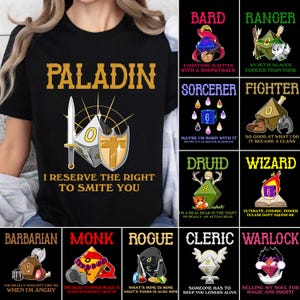 Class Dnd Shirt,dnd Gifts for Players,custom Dnd Party Name T Shirt,dnd ...