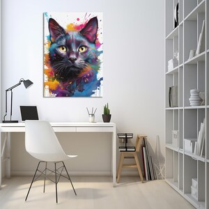 Bombay Cat Portrait - Digital Print Abstract Painting, Splatter Art, Ideal for Modern Wall Decor ...