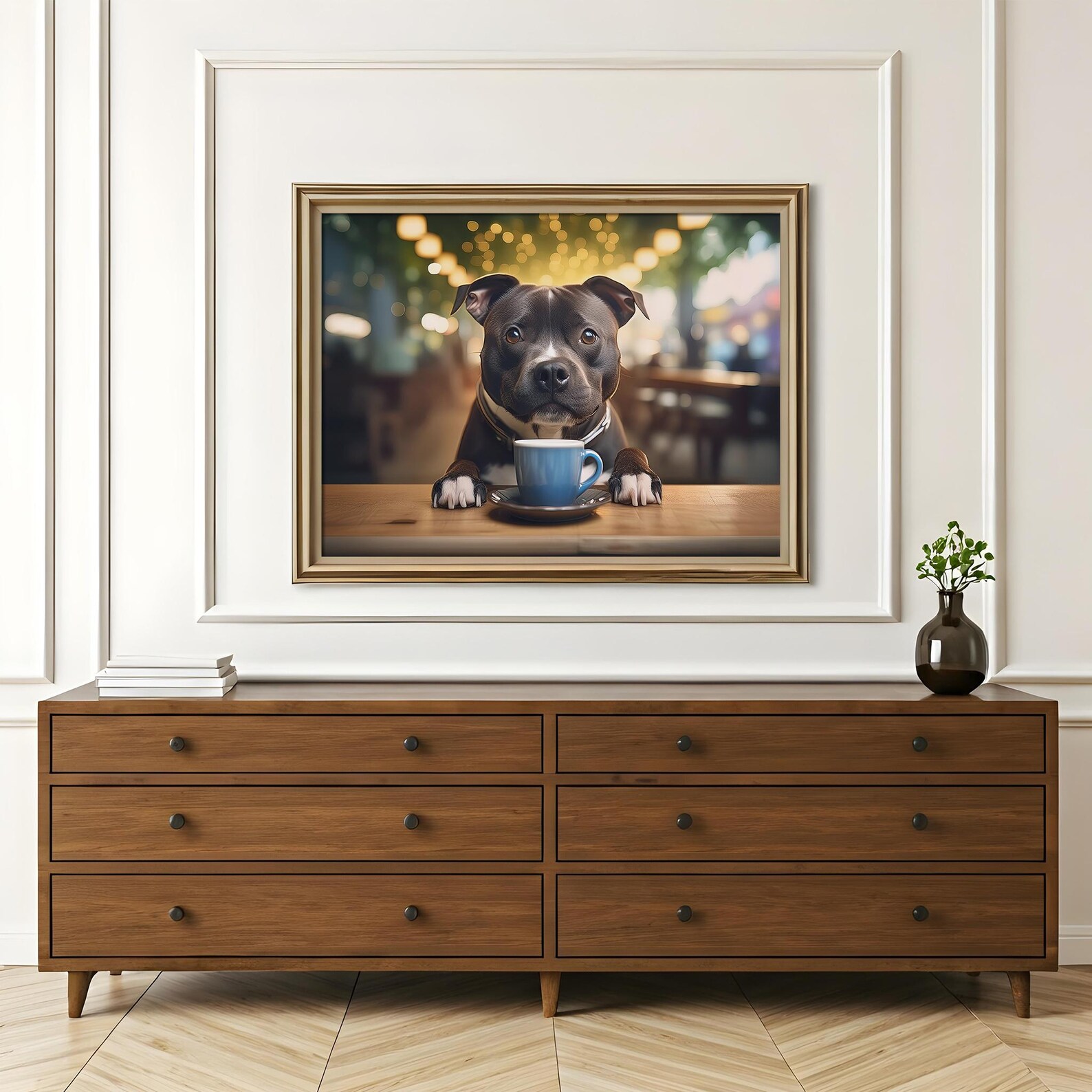 Staffordshire Bull Terrier Coffee Art Print - Cozy Home Décor, Dog ...