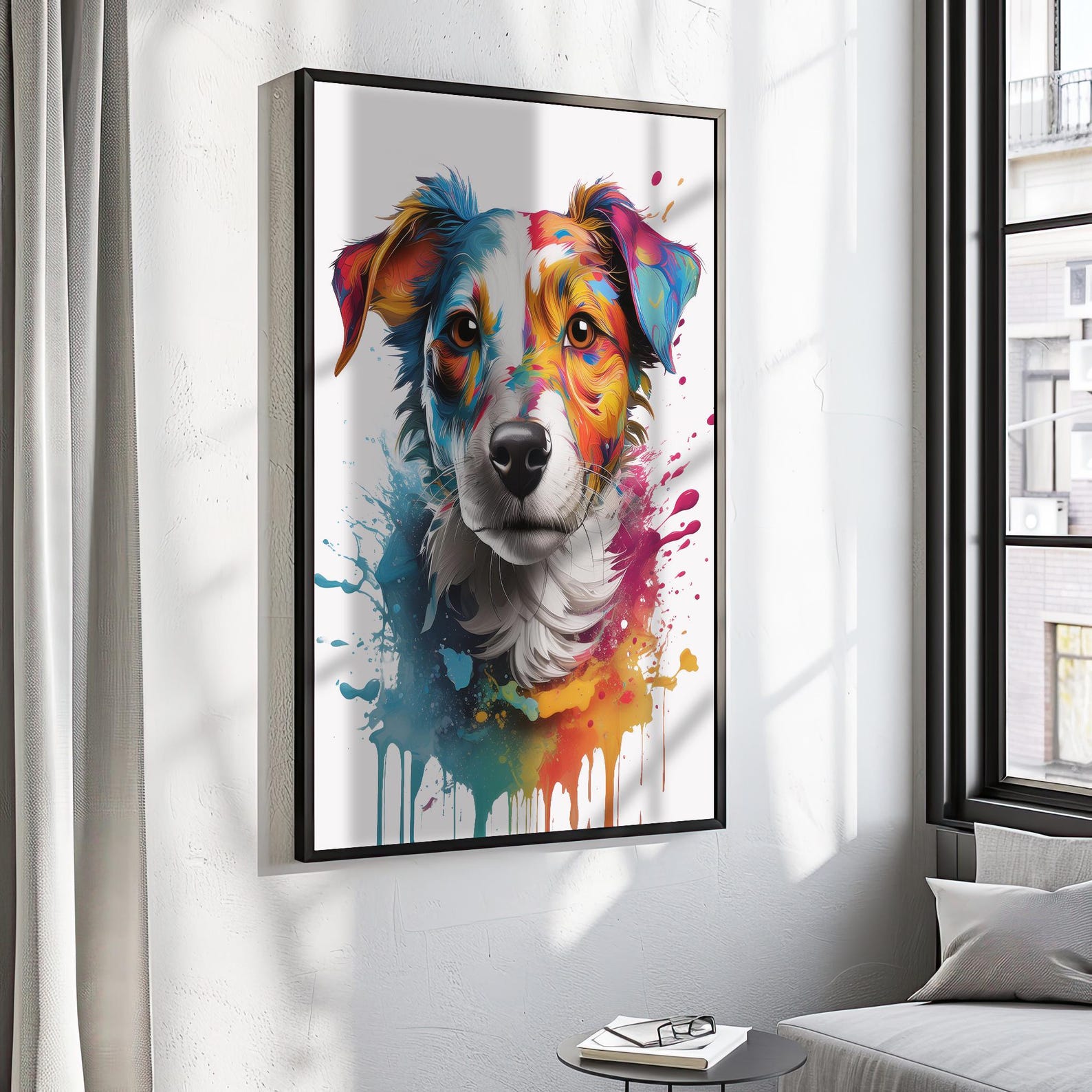 Jack Russell Dog Portrait - Digital Print Abstract Painting, Splatter ...