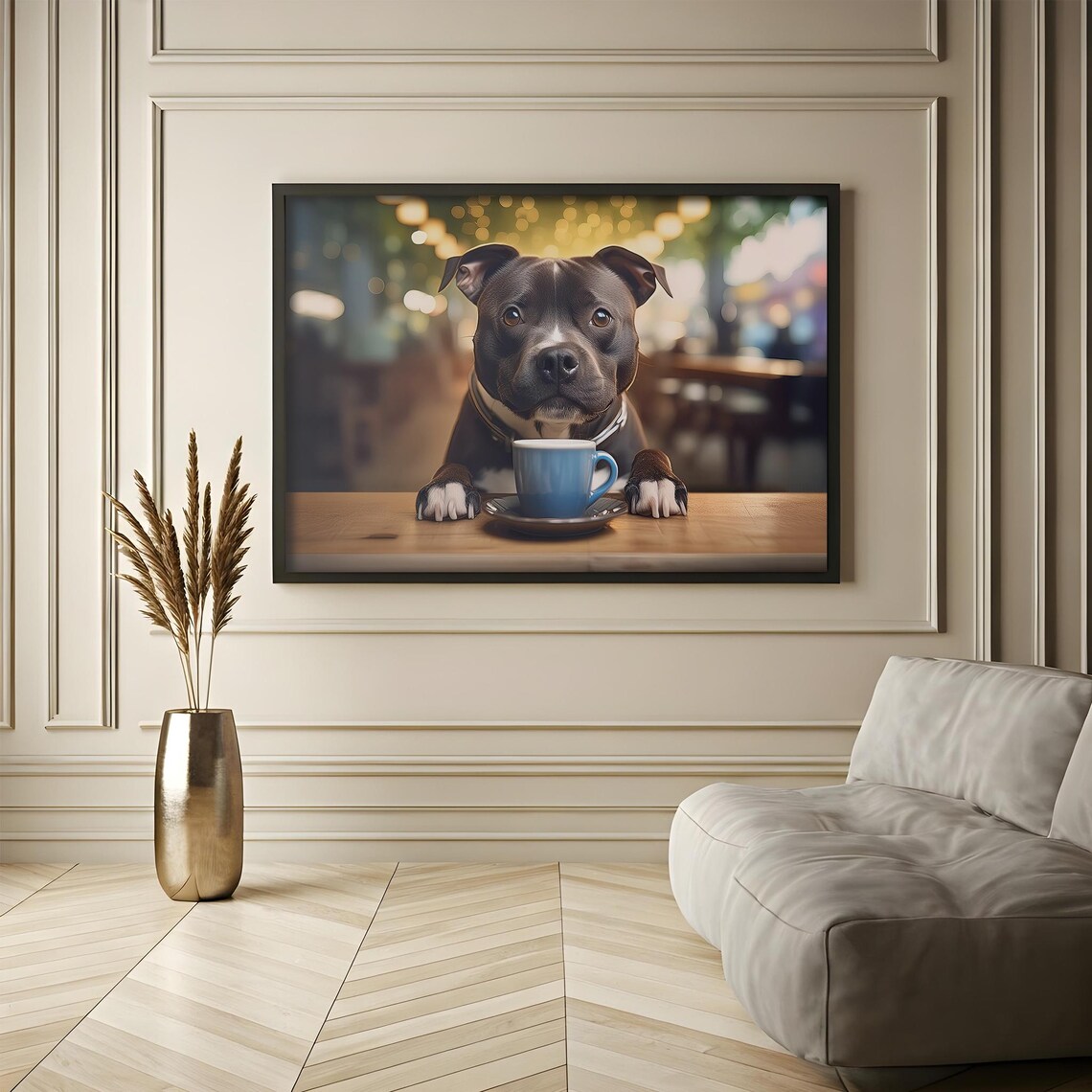 Staffordshire Bull Terrier Coffee Art Print - Cozy Home Décor, Dog ...