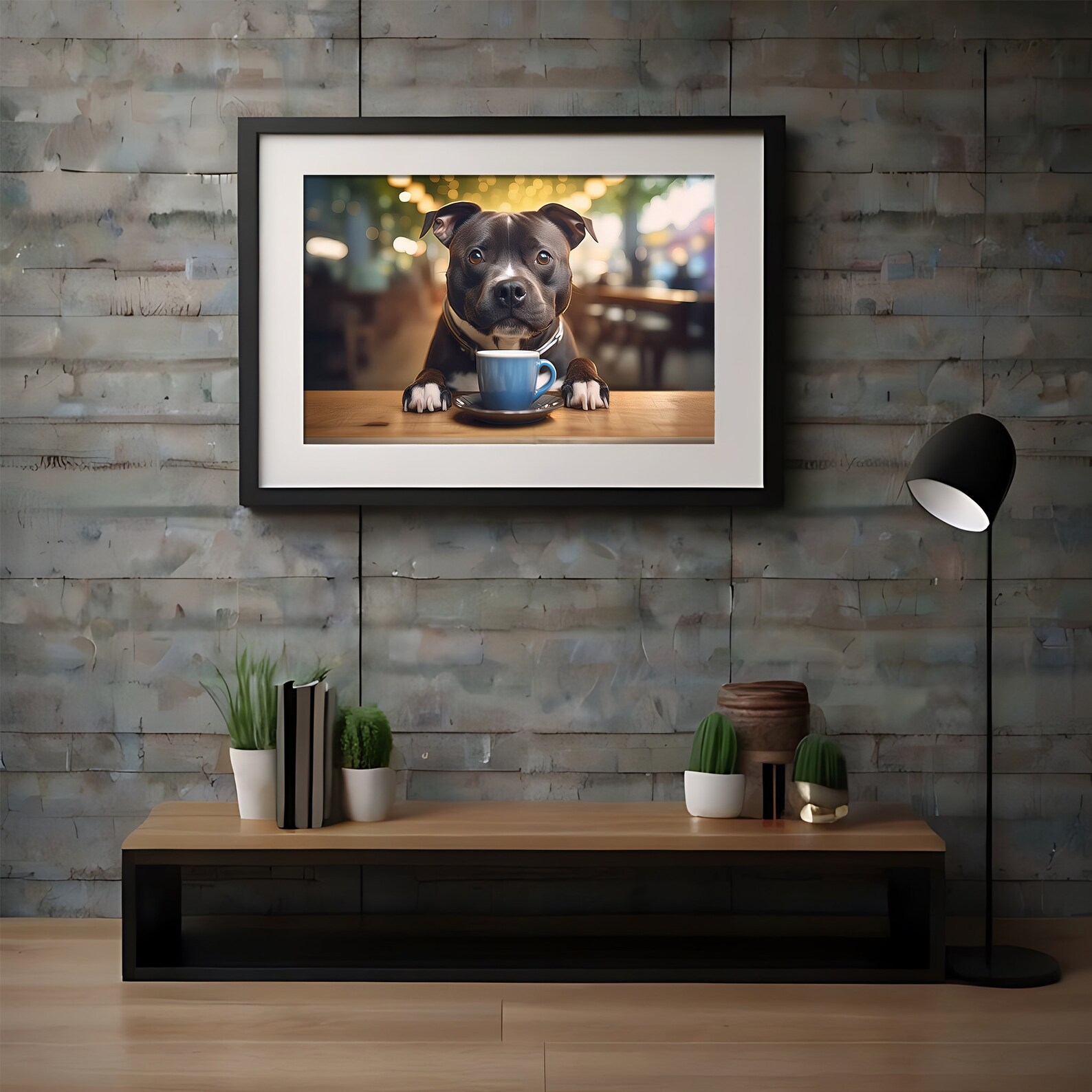 Staffordshire Bull Terrier Coffee Art Print Cozy Home Décor, Dog Lover ...